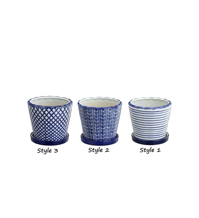 Ceramic Planters, Planters & Pottery > Blue and White Planter - The ...