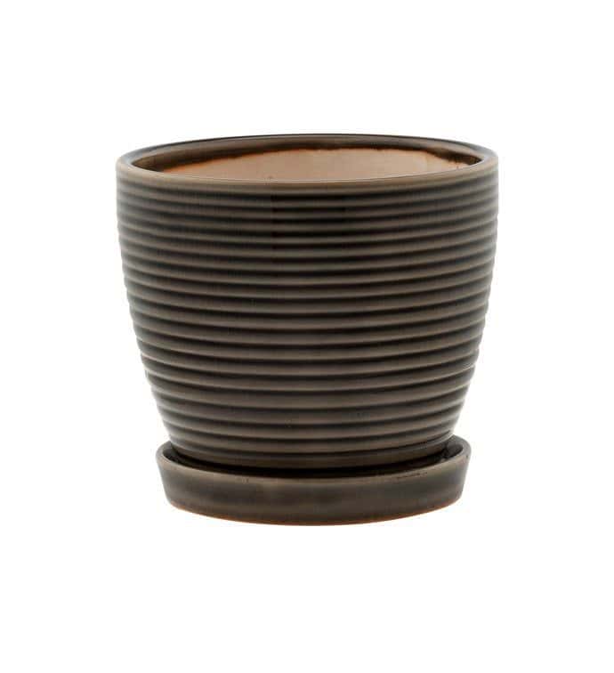 Ceramic Planters, Planters & Pottery > Ribbed Pot - The Garden Mill