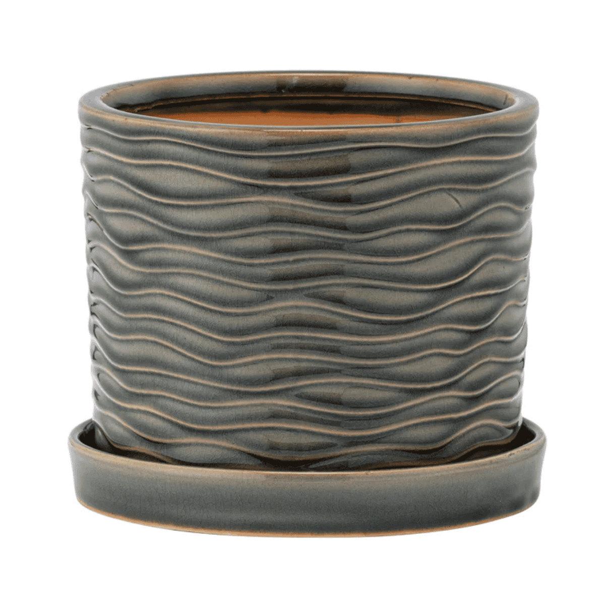 Ceramic Planters, Planters & Pottery > Olive Wave Planter - The Garden Mill