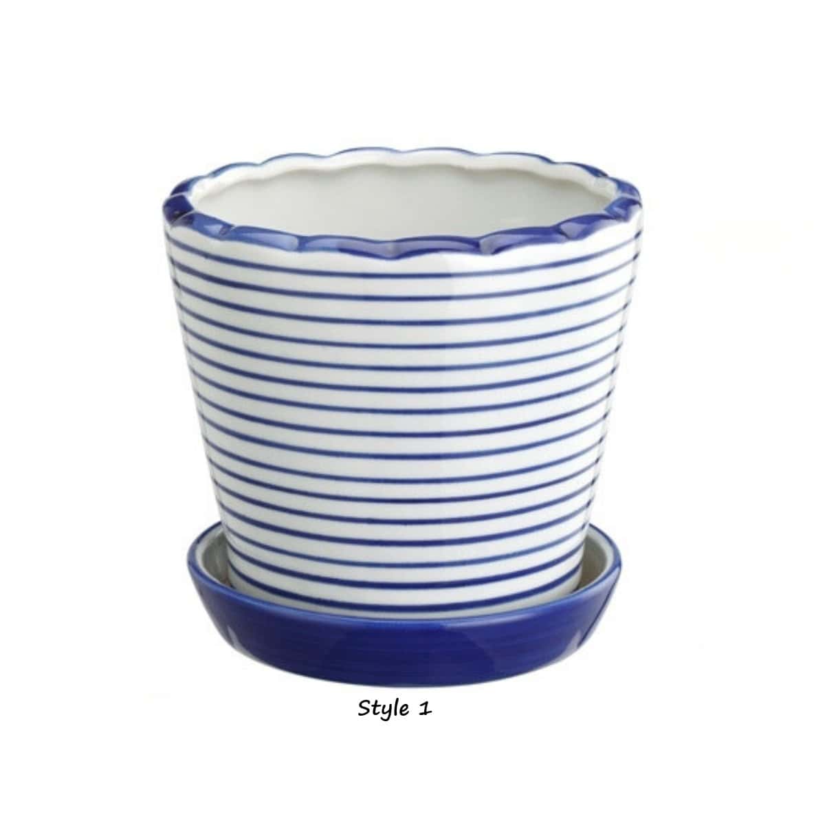 Ceramic Planters, Planters & Pottery > Blue and White Planter - The ...