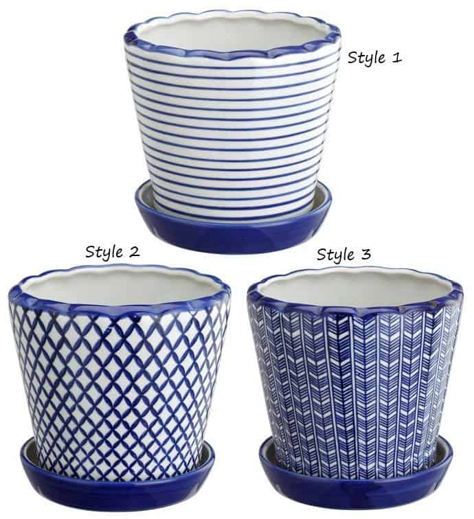 Ceramic Planters, Planters & Pottery > Blue and White Planter - The ...